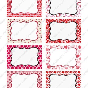 Valentine Labels Hearts Digital Labels Valentine Party Labels Printable ...