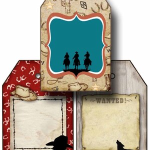 Country Western Digital Download, Cowboy Gift Tags, Editable Cards ...