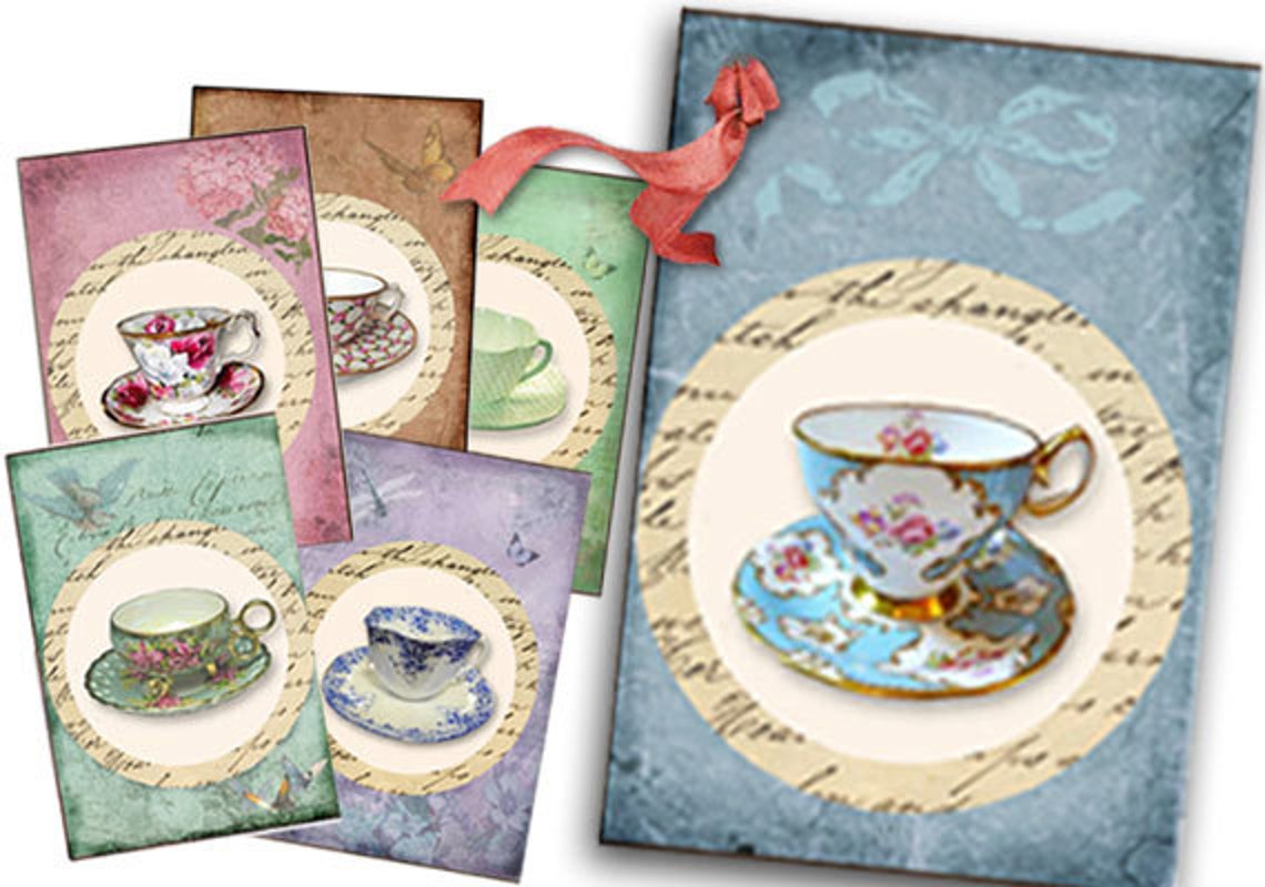 Vintage Tea Tags Digital Download, Bridal Shower Tea, Tea Party Gift ...