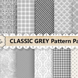 Grey Digital Scrapbook Paper Printable Scrapbook Paper Grey | Etsy