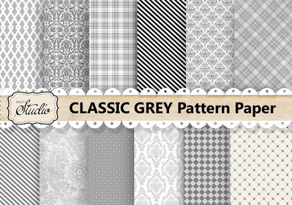 Grey Digital Scrapbook Paper, Printable Scrapbook Paper, Grey ...