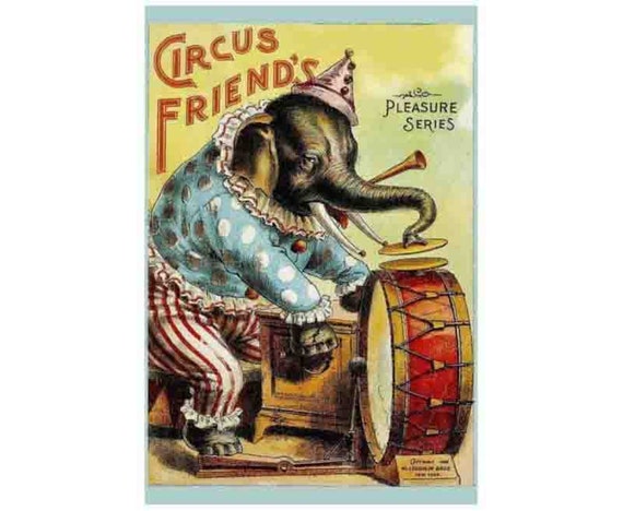 Vintage Circus Elephant Poster