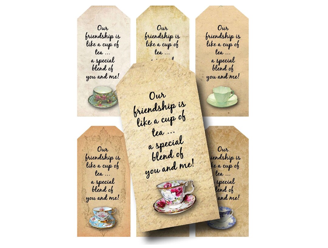 Tea Party Tags, Vintage Gift Tags, Tea Party Favors, Tea Bookmarks ...