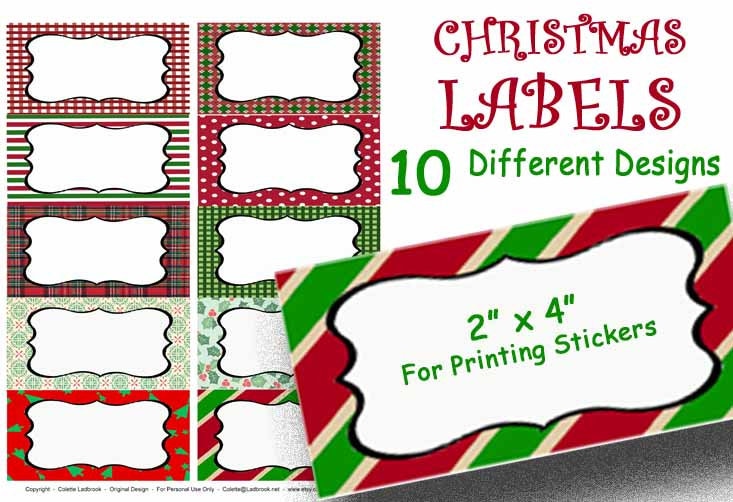 Christmas Labels, Holiday Labels Printable, Editable Holiday Name Tags ...