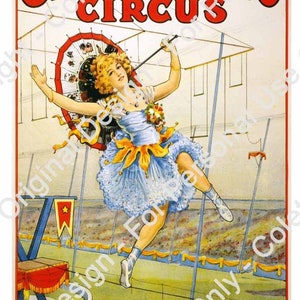 Six Very Large Vintage Circus Posters, Digital Files, Showman, Party or ...