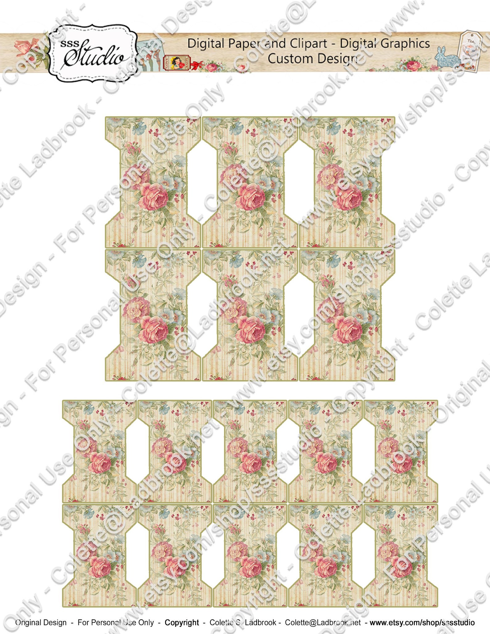 Digital Bobbin Cards for Yarn Lace Thread Pin Card - Etsy