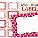 Valentine Labels Hearts Digital Labels Valentine Party Labels Printable ...