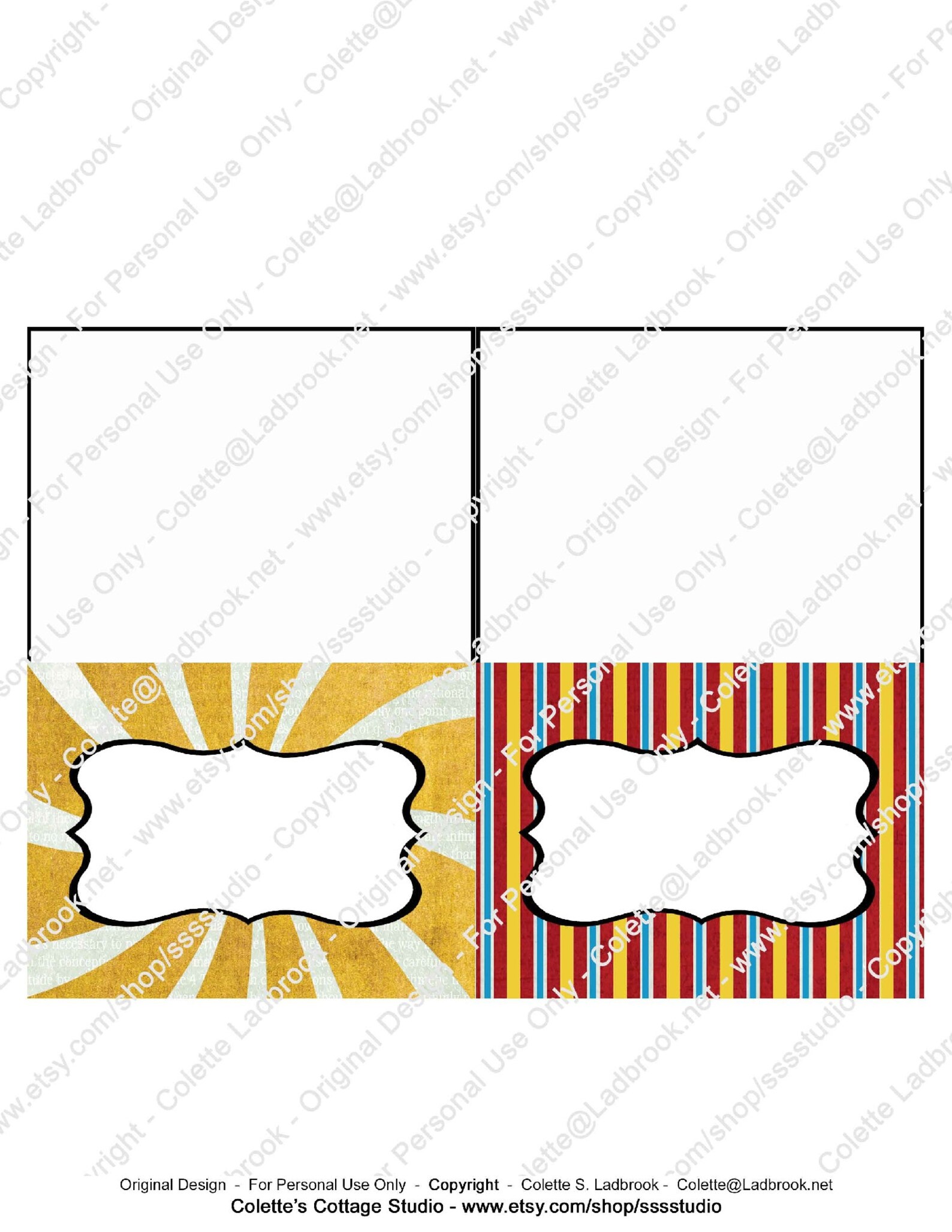 Circus Tent Cards Printable Editable Digital Placecards. - Etsy