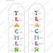 Teacher Bookmarks, Teacher Appreciation Tags, Printable Back to School ...