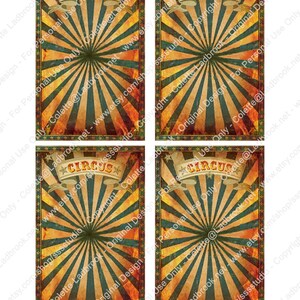 Vintage Circus Tags, Printable Gift Tags Digital Collage Sheet Fall ...