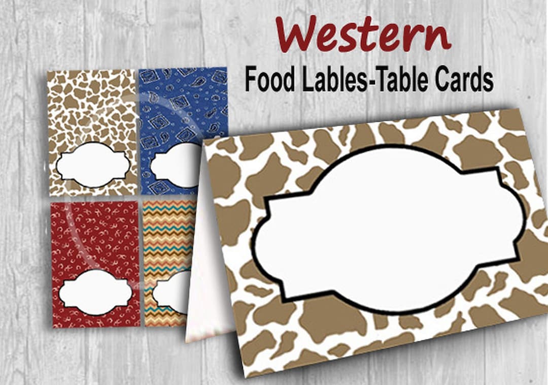 Western Tent Cards Digital Place Cards Printable Tent Cards Western ...