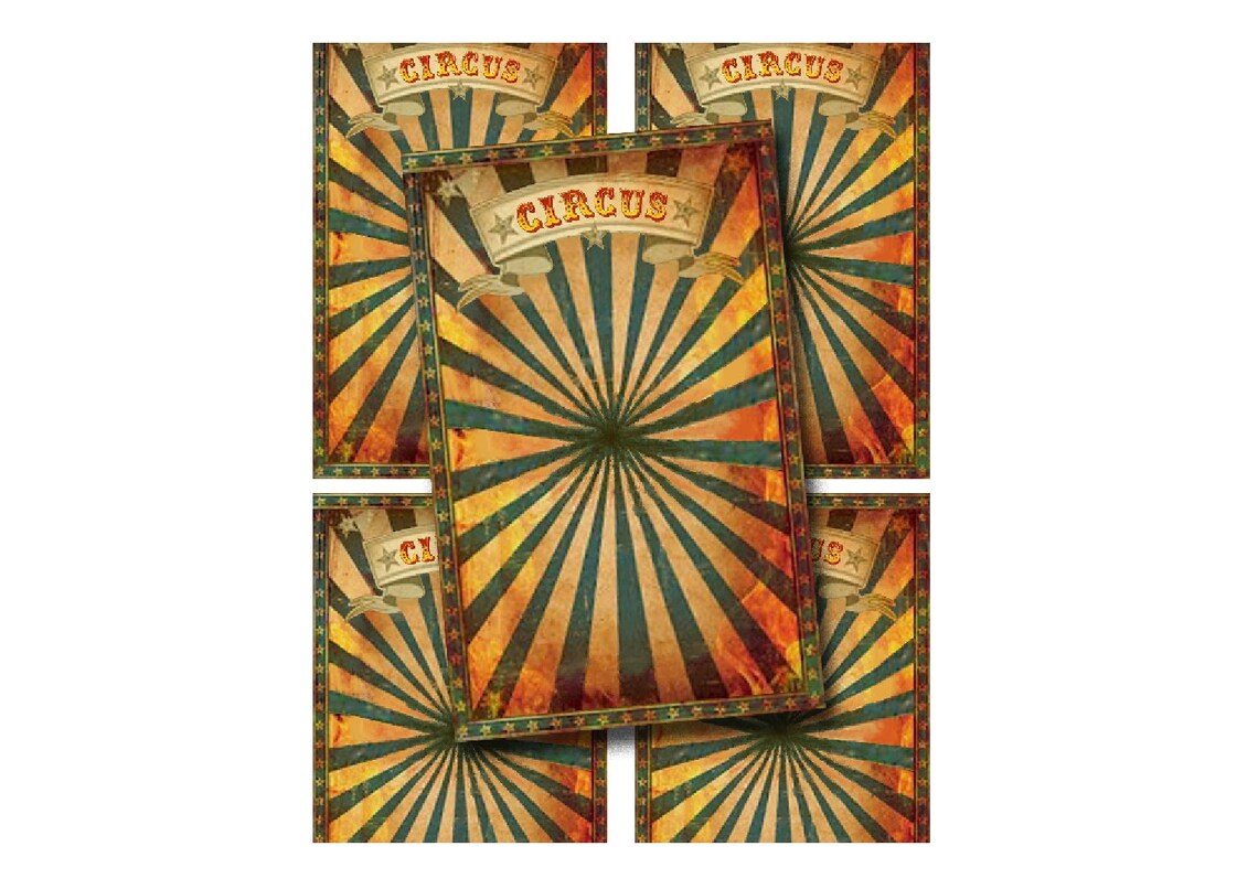 Vintage Circus Tags Printable Gift Tags Digital Collage Sheet - Etsy