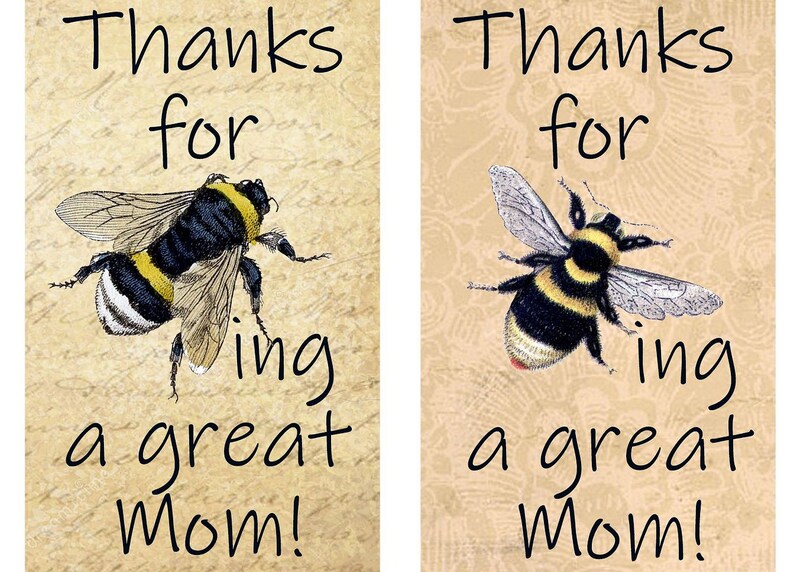 Mothers Day 'bee' Tags Digital Download Printable | Etsy