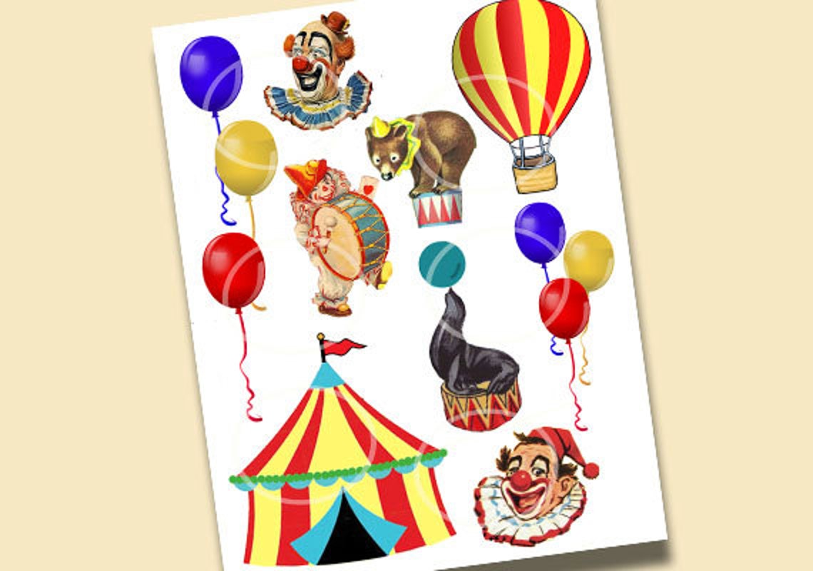 Circus Paper pack Digital Scrapbook Clip-art Instant | Etsy