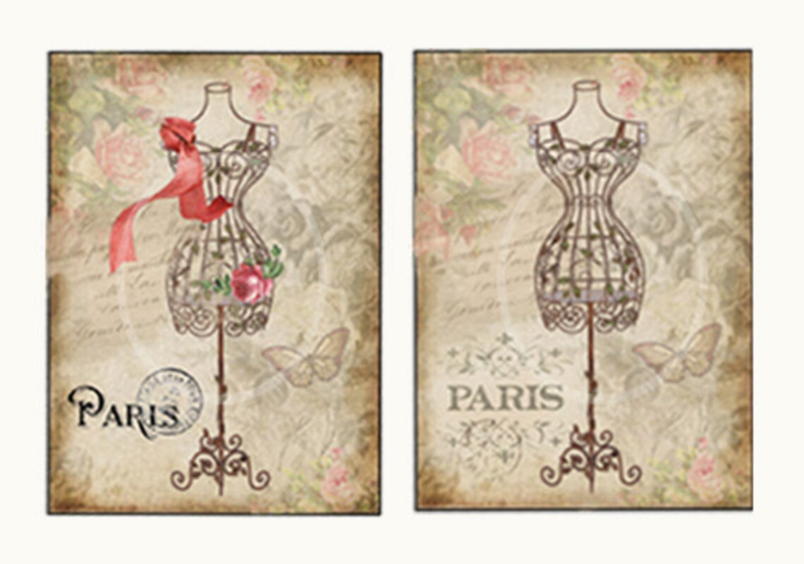 French Country Tags, Printable Tags, Sewing Gift Tags, Altered Art ...