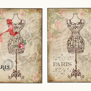 French Country Tags, Printable Tags, Sewing Gift Tags, Altered Art ...