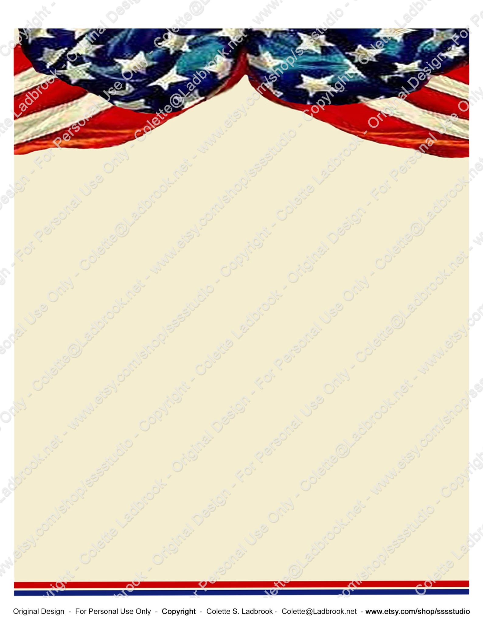 Patriotic 8x10 Editable Template, Patriotic Menu, Letterhead, List ...