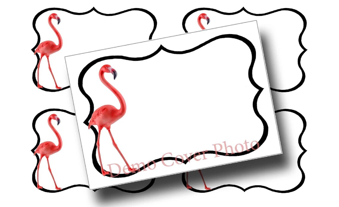 Flamingo Labels Printable Tags Digital Labels Printable Name - Etsy