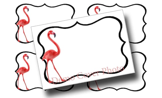 Flamingo Labels Printable Tags Digital Labels Printable Name - Etsy