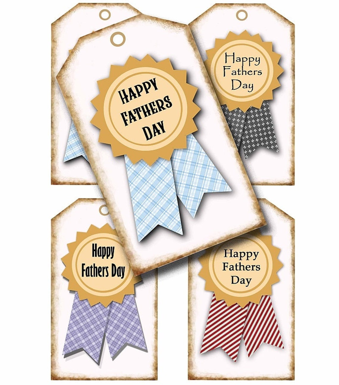 Happy Fathers Day Tags Printable Badge Tag Happy Fathers Day | Etsy
