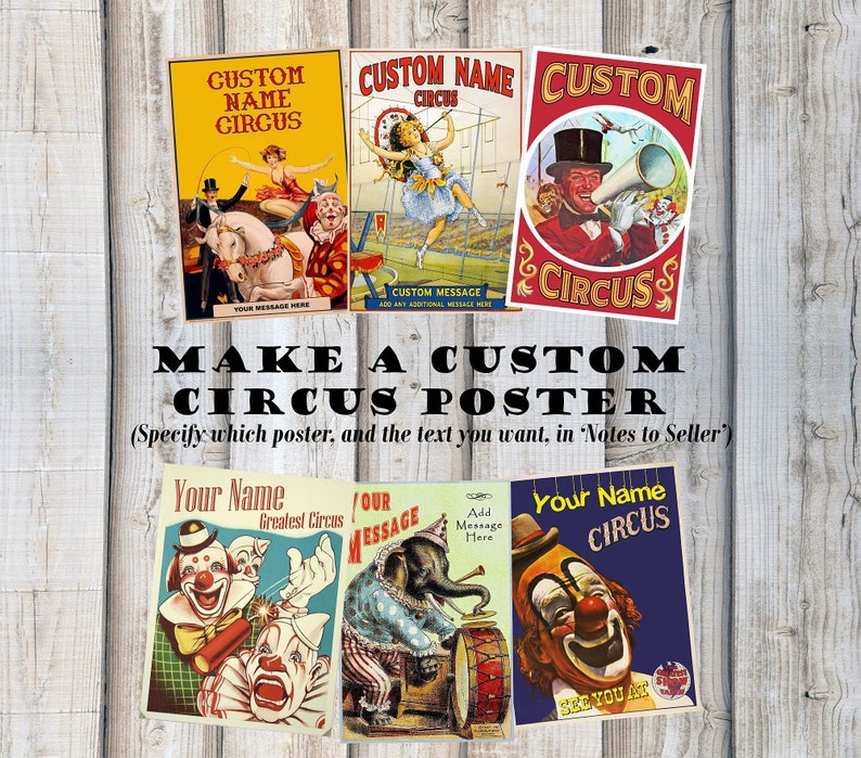 Custom Circus Poster Digital-download Choose ONE of Four | Etsy