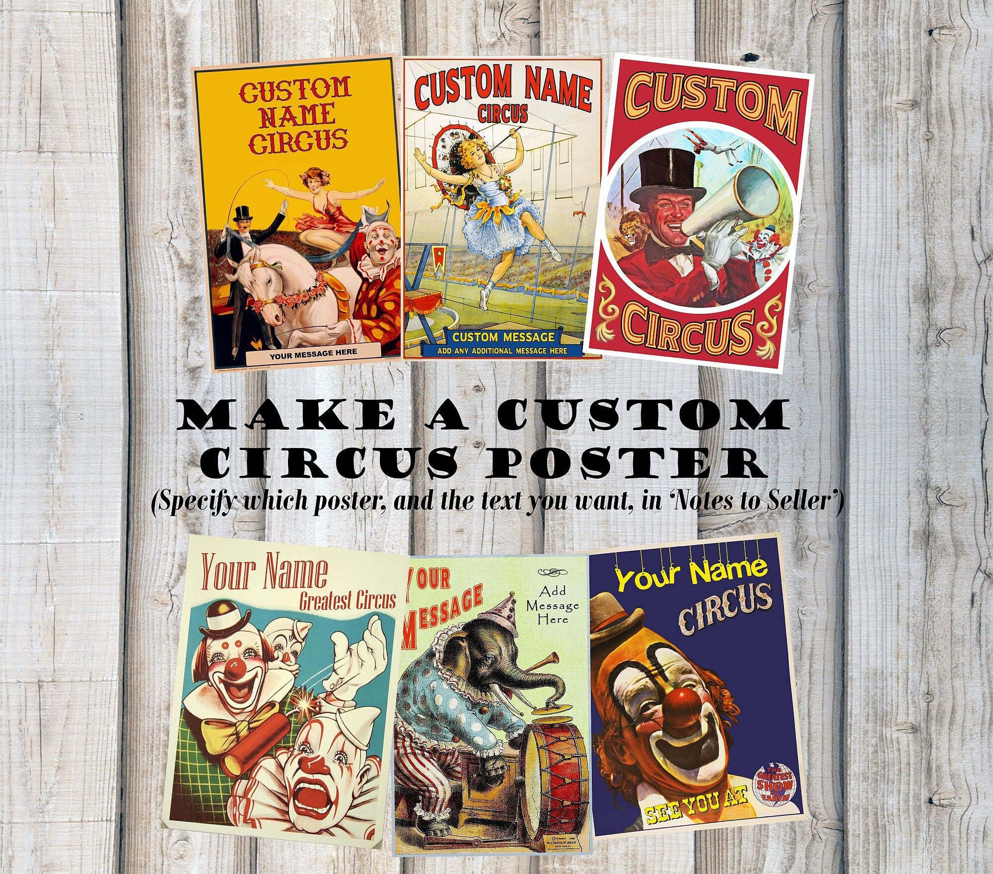 Custom Circus Poster Digital-download Choose ONE of Four - Etsy Australia