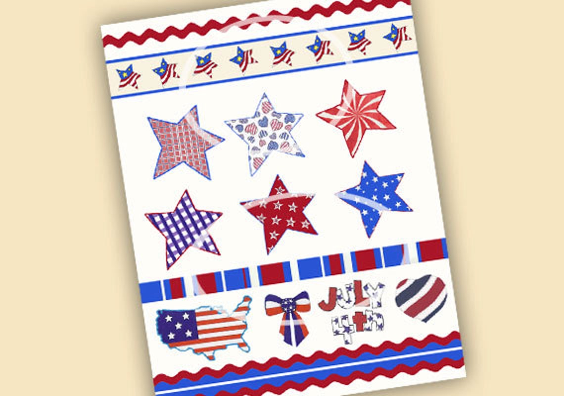 American Scrapbook Paper USA Scrapbook Clip Art 4th July - Etsy New Zealand