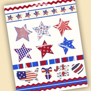 American Scrapbook Paper, USA Scrapbook Clip Art, 4th July Craft ...