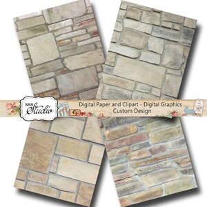 Stone Texture Digital Paper Pack, Instant Download, Texture Background ...