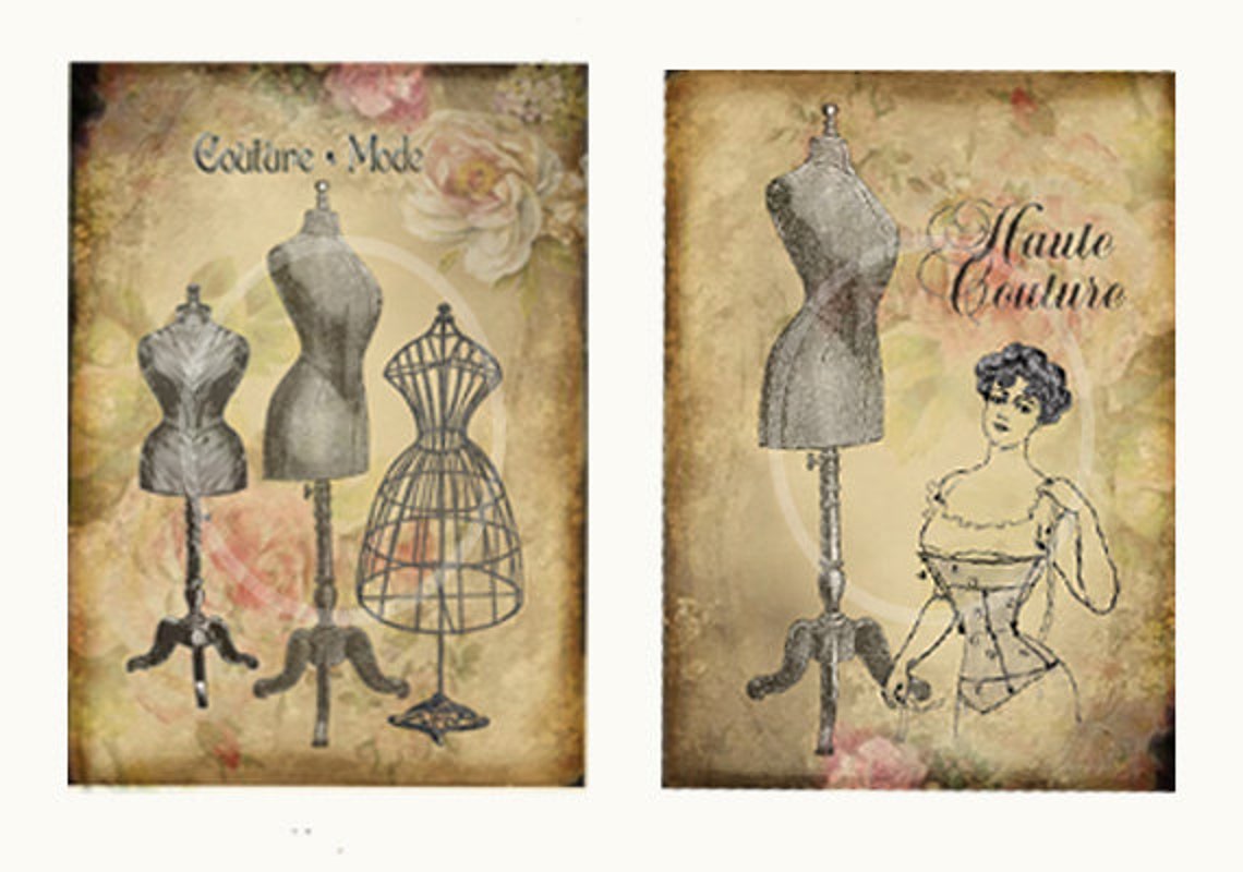 French Country Tags, Printable Tags, Sewing Gift Tags, Altered Art ...