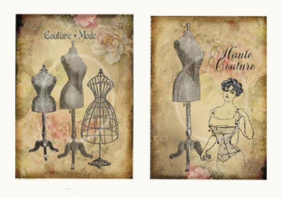 French Country Tags, Printable Tags, Sewing Gift Tags, Altered Art ...