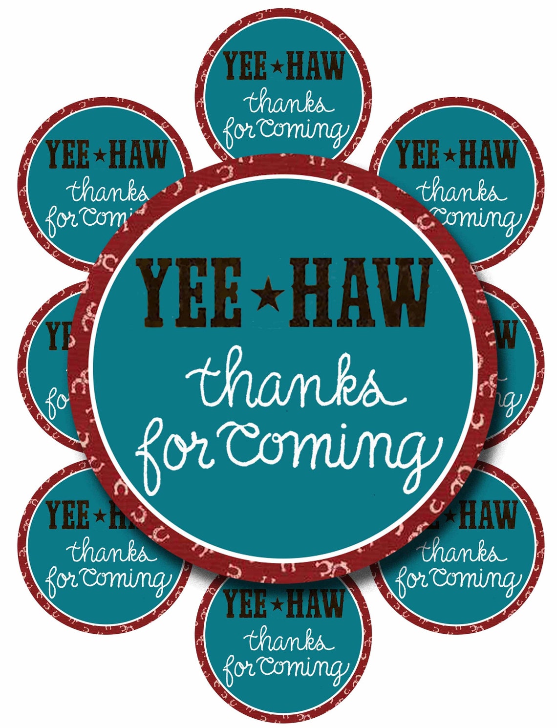 Western Square Gift Tags Country Thanks Yee Haw Favor Tags - Etsy