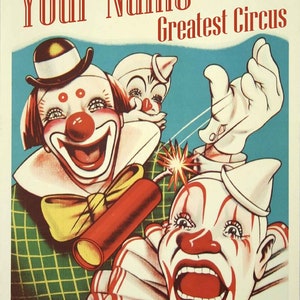 Custom Circus Poster, Digital-download, Choose ONE (1) of 9 Party ...
