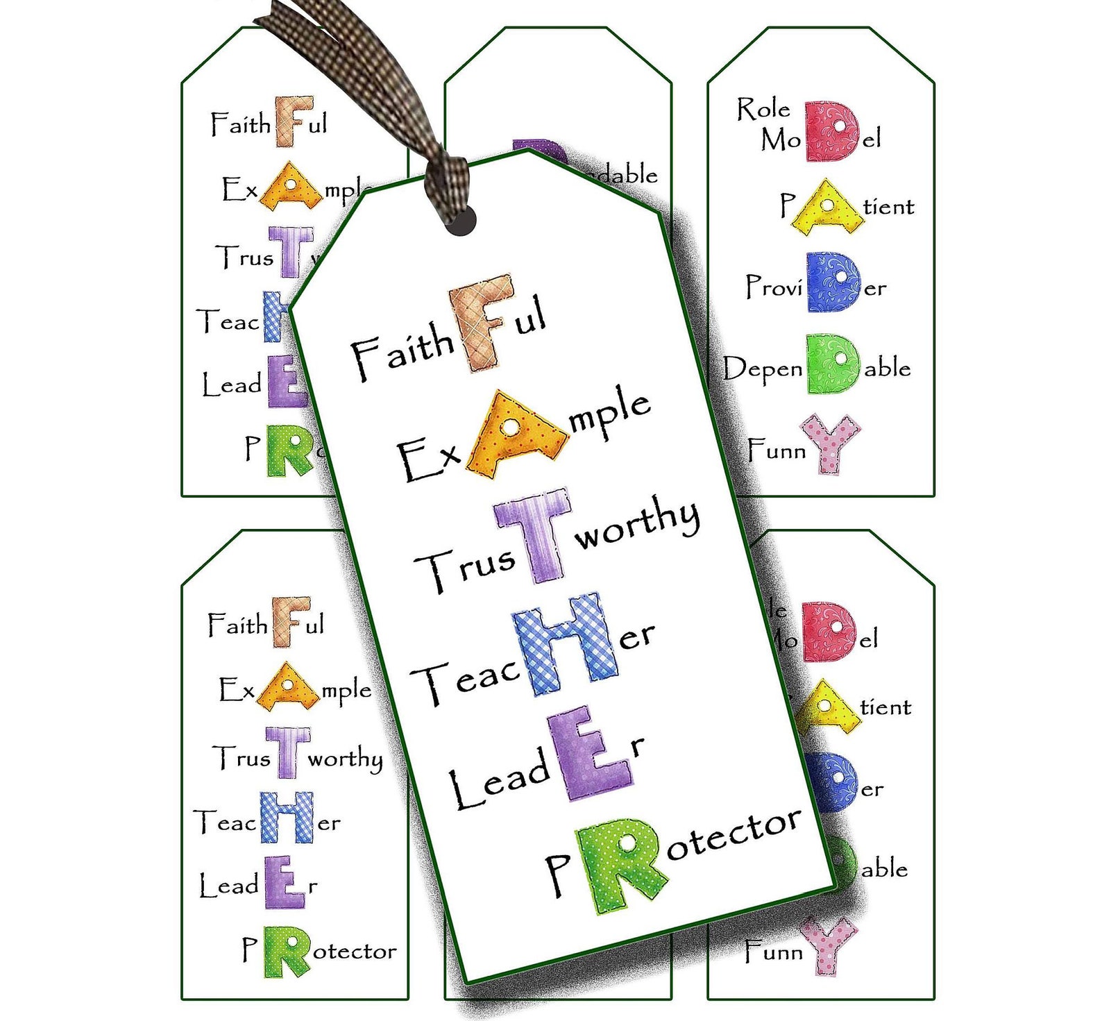 Fathers Day Tags Bookmarks Daddy Birthday Tags Digital and - Etsy