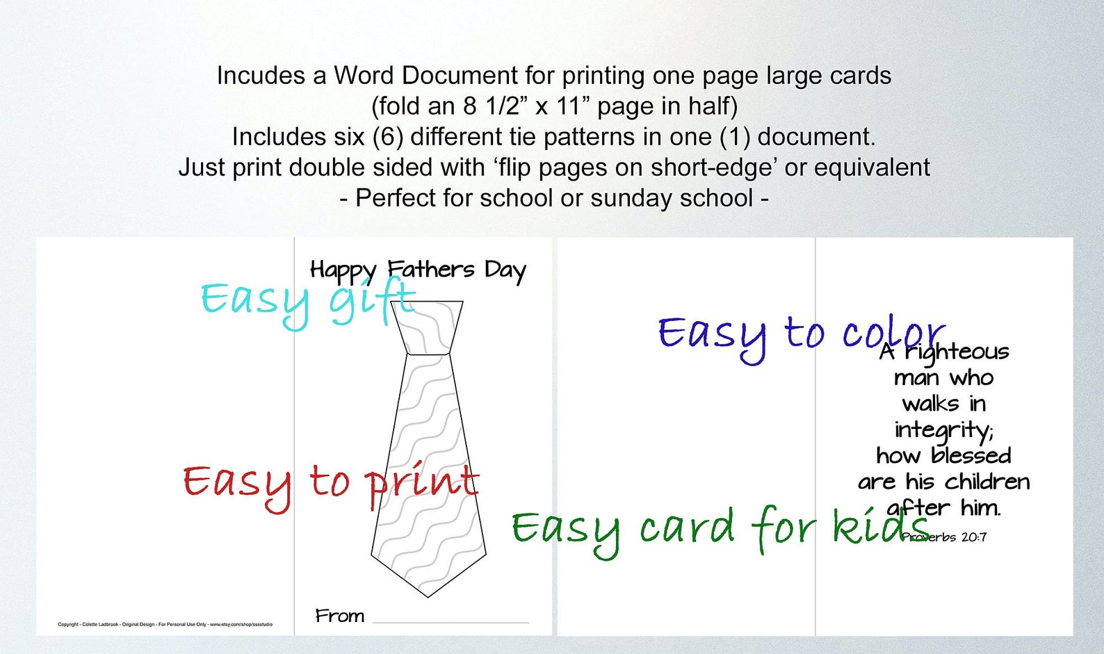 Coloring Dad Tag Digital Download Father's Day Church - Etsy