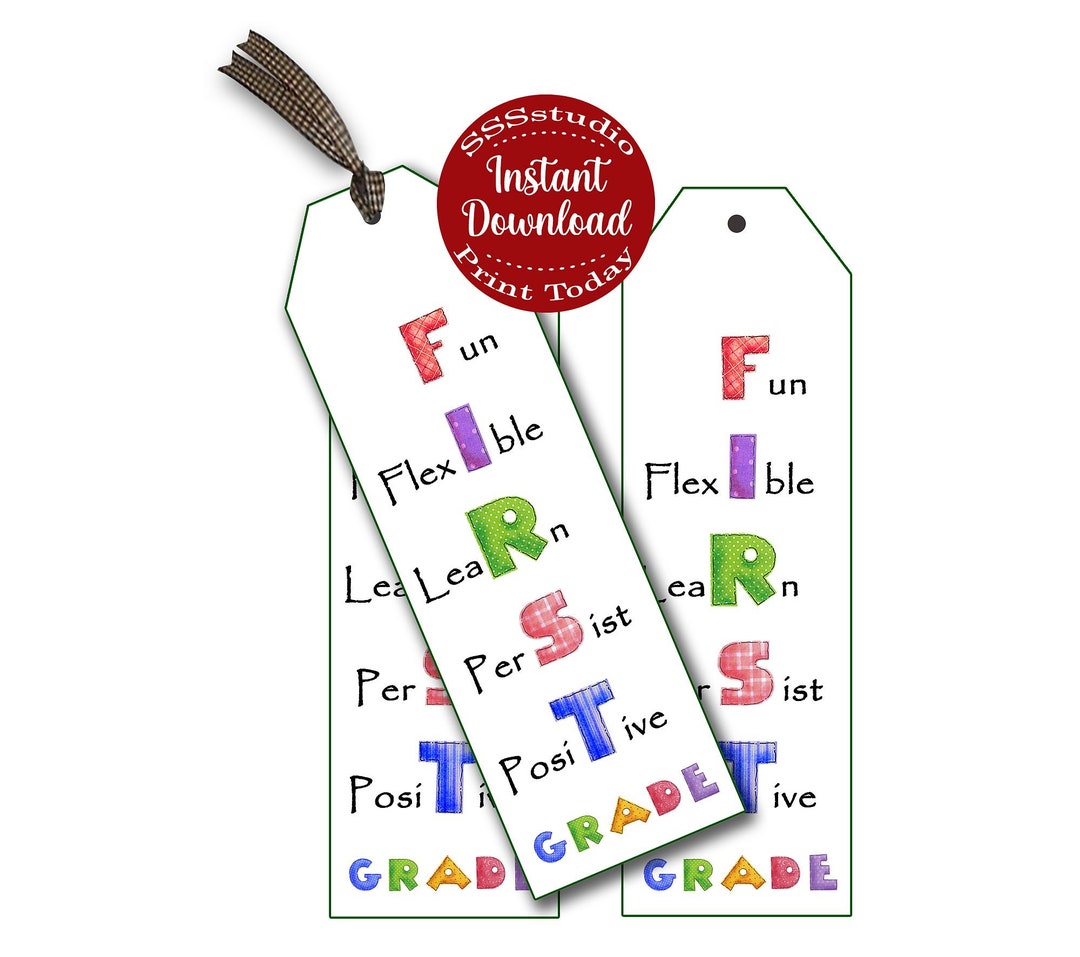 First Grade Classroom Bookmarks, Back to School, Digital and Printable ...
