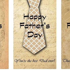 Tie Gift Tags for Dad, Happy Fathers Day Tags, Digital and Printable ...