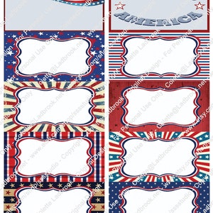 Patriotic Name Tags 4th of July Tags Patriotic Labels Instant Download ...