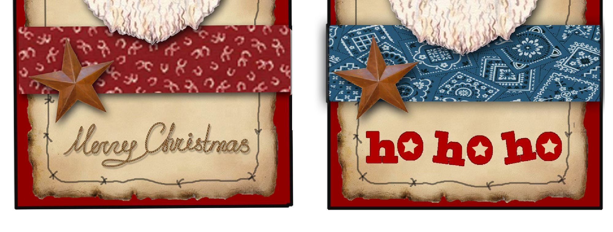 Christmas Western Santa Digital Gift Tags Cowboy Santa | Etsy