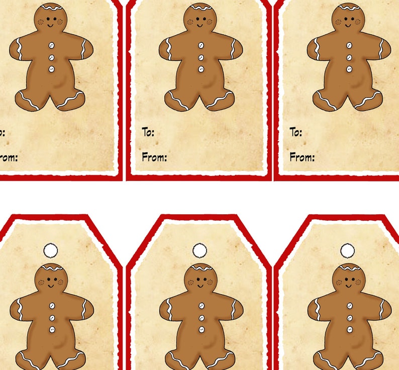 Gingerbread Gift Tags Gingerbread Labels Gingerbread Men - Etsy