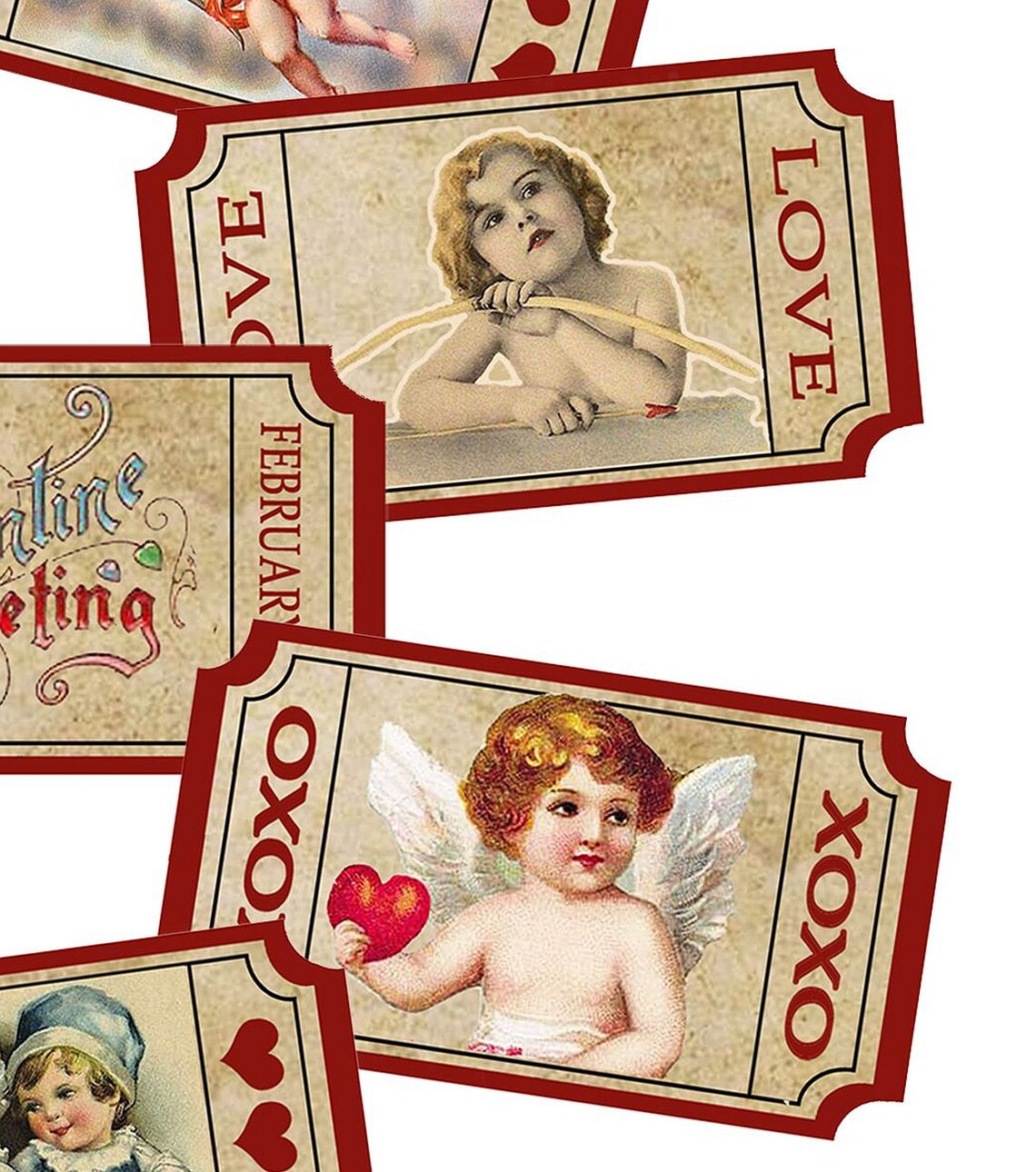 Valentine Love Tickets Instant Digital Download Diy Valentine - Etsy