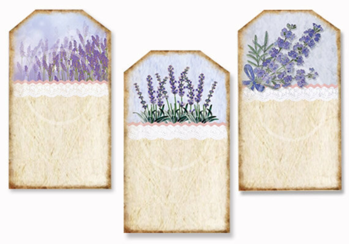 Lavender & Roses Tags, Digital Download ,printable Gift Tags Cottage ...
