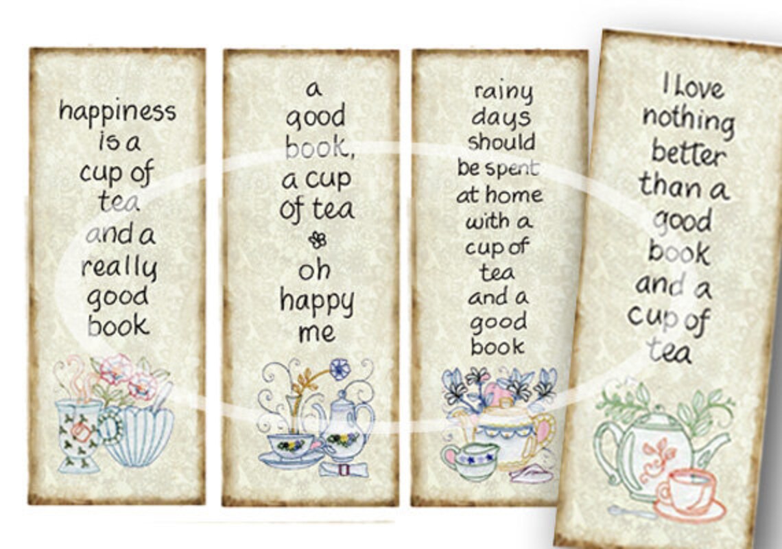 Tea Party Bookmark Tea Party Favor Printable Bookmarks Gift - Etsy