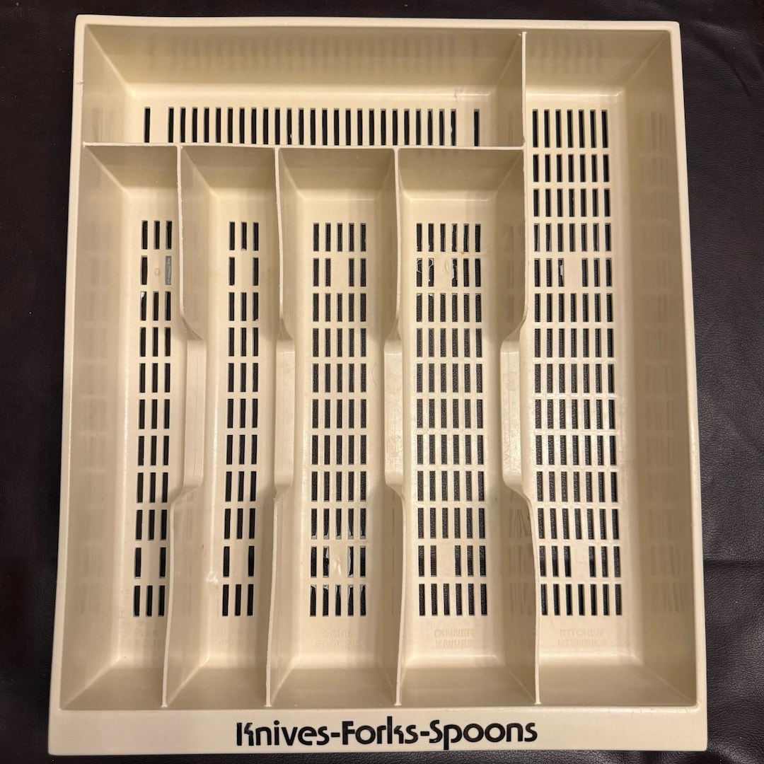 Vintage 1970's Plastic Kitchen Divided Drawer for Utensils & Cutlery ...