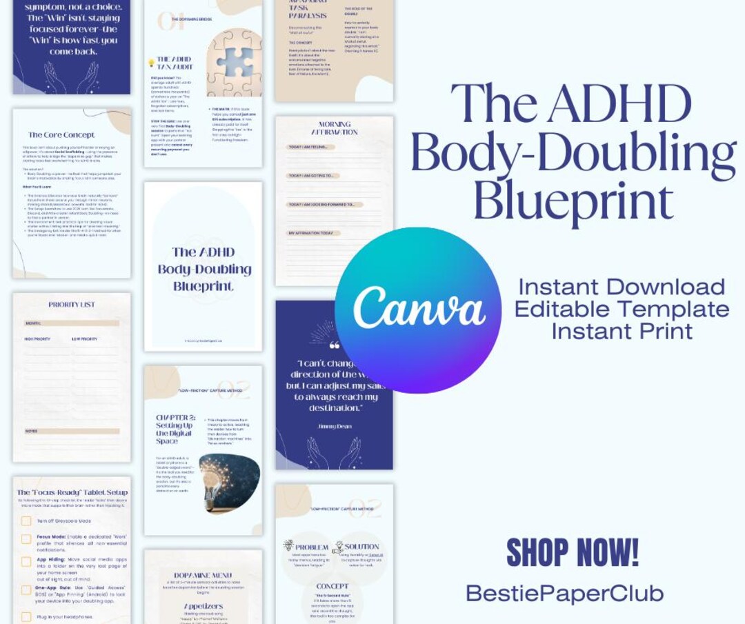 ADHD Productivity Help | Get More Done Without Burnout | Digital PDF - Etsy