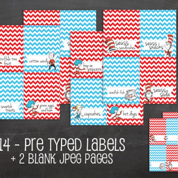 Dr Seuss Food Labels - Etsy