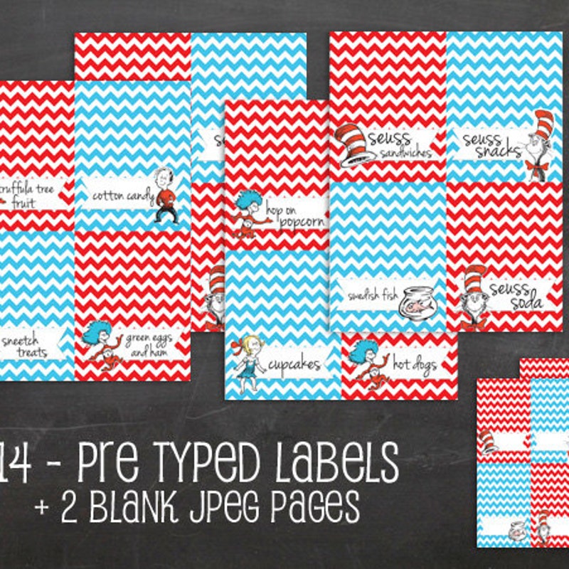 Dr Seuss Food Labels - Etsy