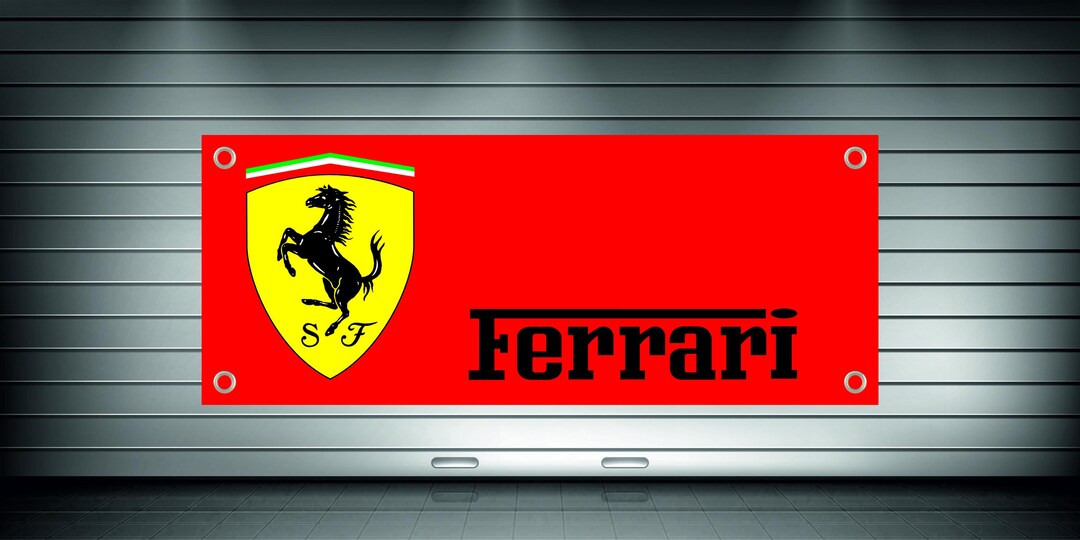 Ferrari Logo Vinyl Banner - Garage, Office, Showroom Decor - Etsy
