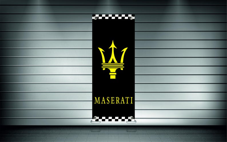 Maserati Logo Vinyl Banner - Garage, Office, Showroom Decor - Etsy