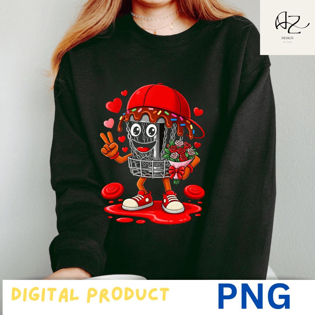 Disc Golf Valentine PNG, Cute Disc Golf Basket Cartoon, Be Mine Love ...